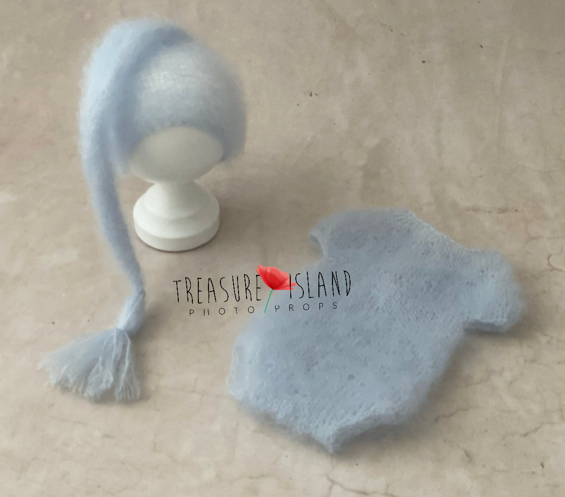 KNITTED BODY with pixie hat - knitted outfit – Treasure Island Photo Props